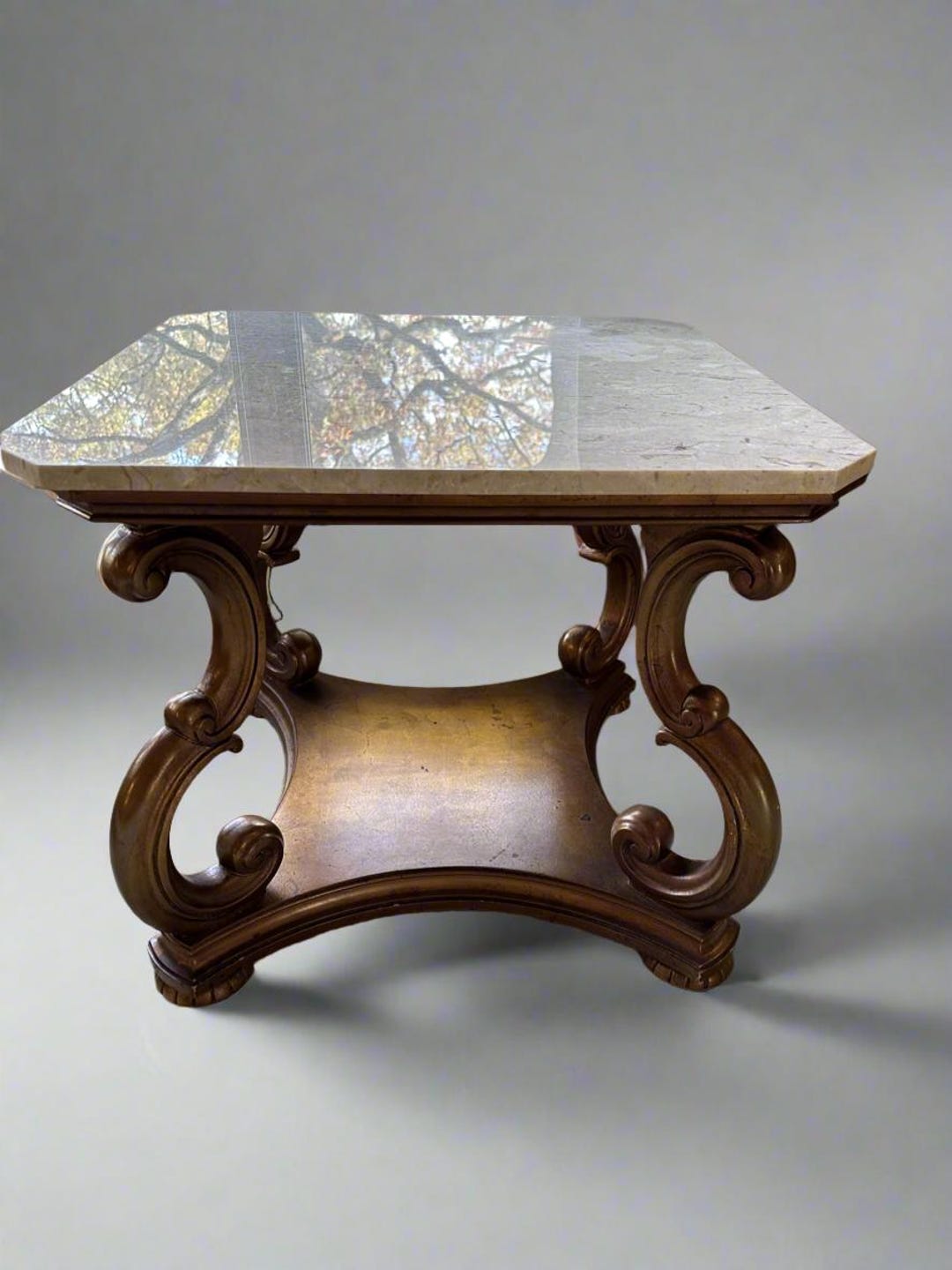 VINTAGE Weiman REGENCY STYLE Marble Top and Gold Guilded Side Table - Etsy