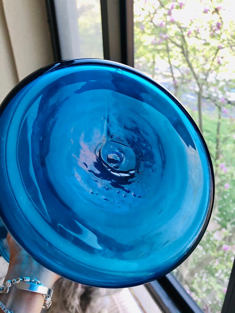 Blenko Vintage Wayne Husted Glass Vase Blue 17tall 1960s Hand Blown ...