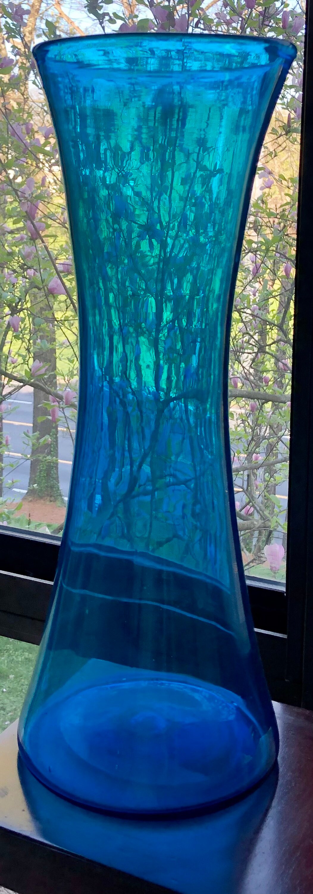 Blenko Vintage Wayne Husted Glass Vase Blue 17tall 1960s Hand - Etsy