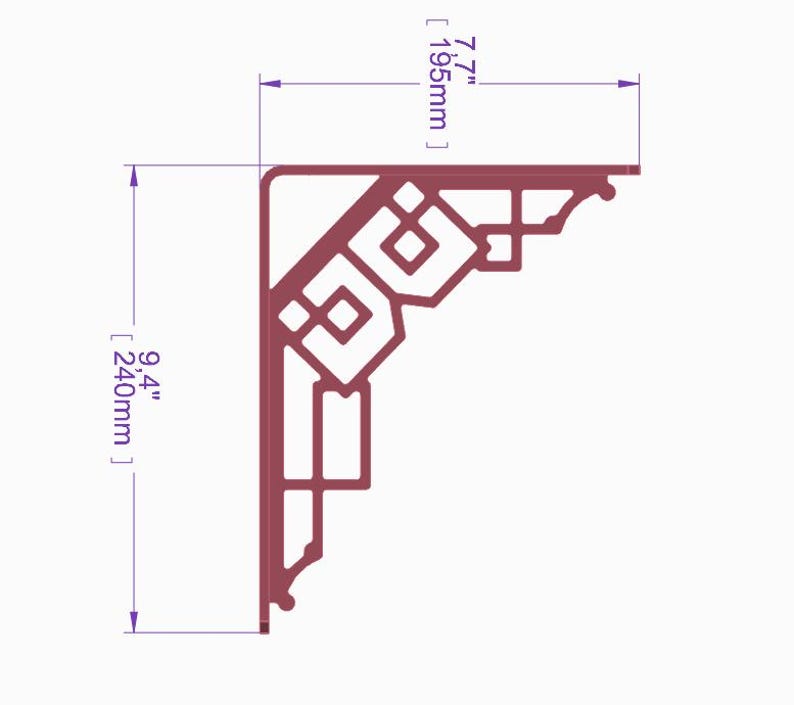 3D Model of Art Deco Shelf Bracket - Ready for 3D Print. - Etsy