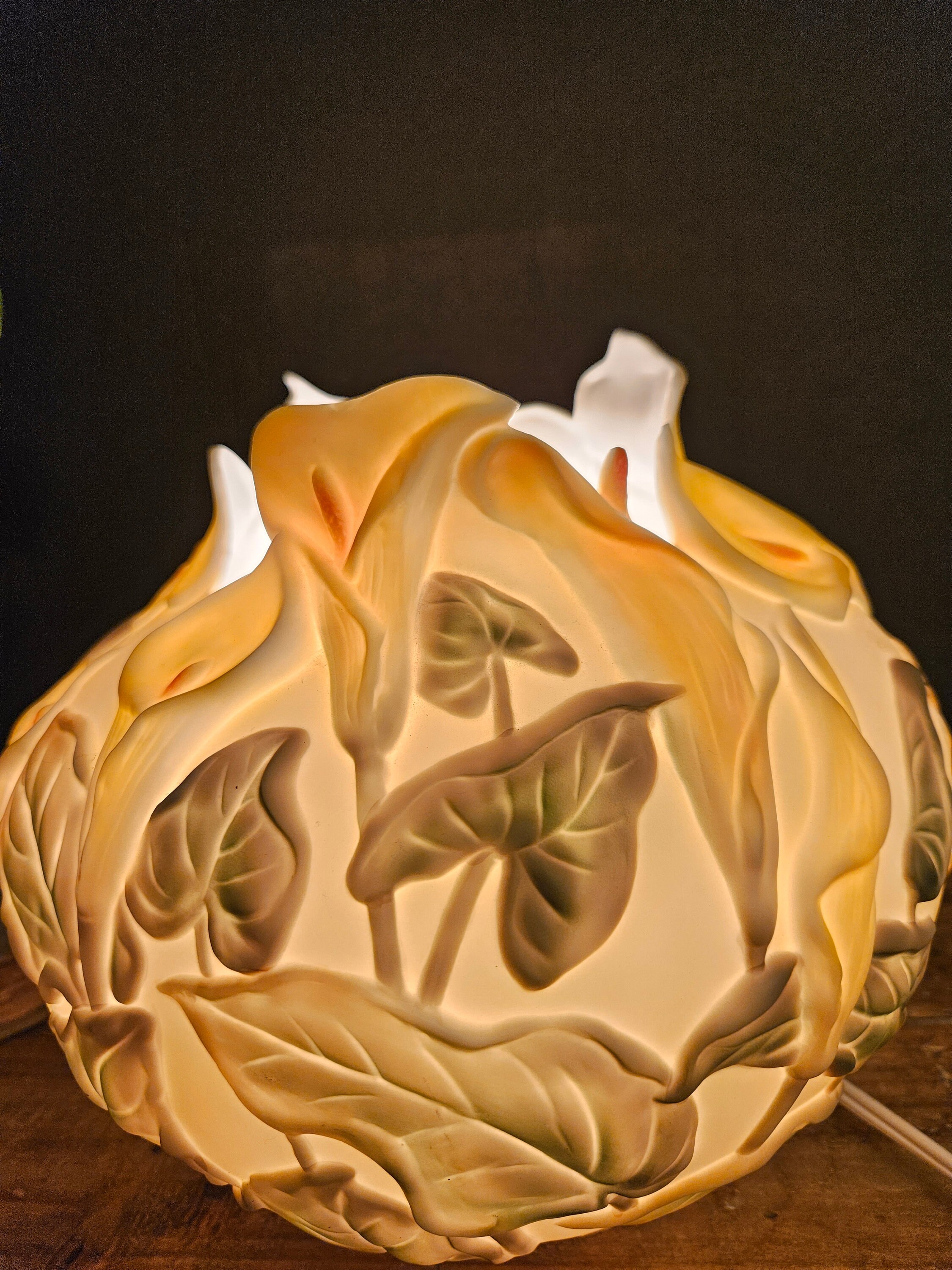 Gorgeous Porcelain Calla Lily Flower Lamp Ball Shaped Light - Etsy