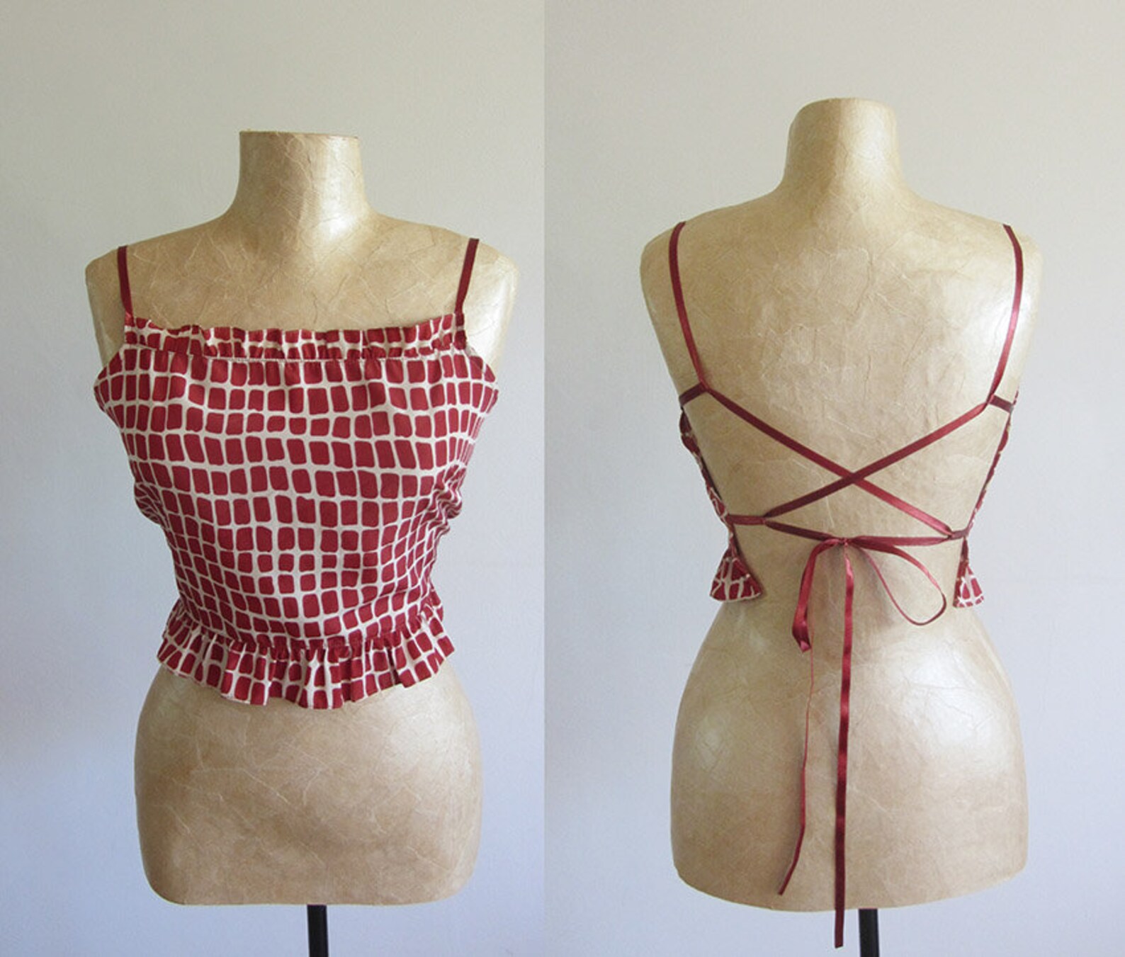 Backless Strappy Top. Sexy Crop Cami With Laced Back Cute - Etsy