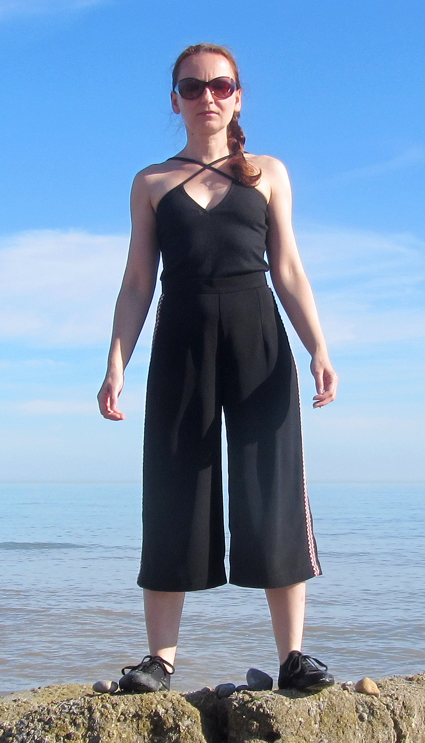 Cross Front Strappy Top. Sexy Low Cut Halter Top Black Rib - Etsy