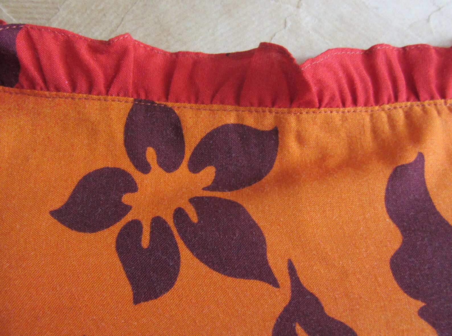 Backless Strappy Top. Sexy Crop Top, Red Orange Brown Hawaii Print ...