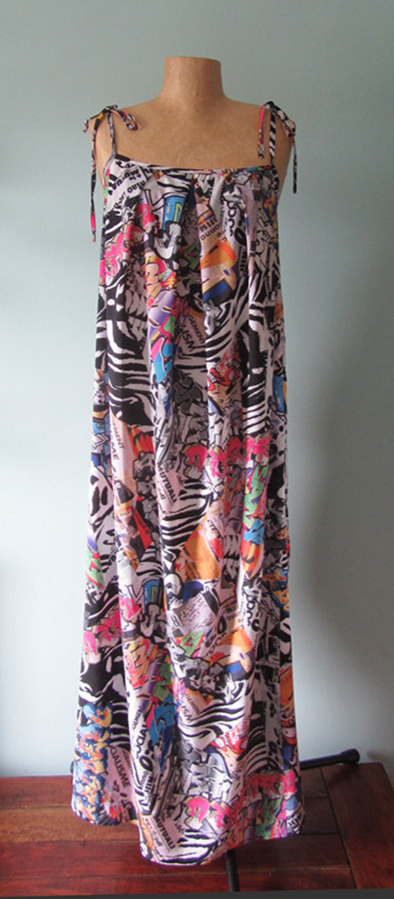 Original Design by Paczula, Handmade Maxi Sundress, Graffiti Print ...