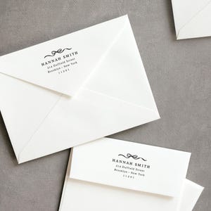 Cute Bow Return Address Stamp | Personalized Self Inking Rubber ...