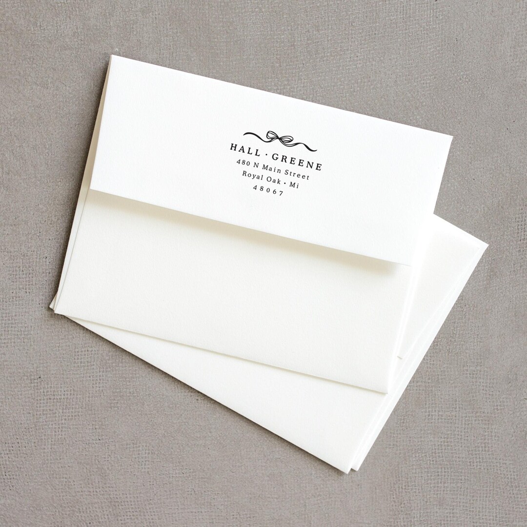 Cute Bow Return Address Stamp | Personalized Self Inking Rubber ...