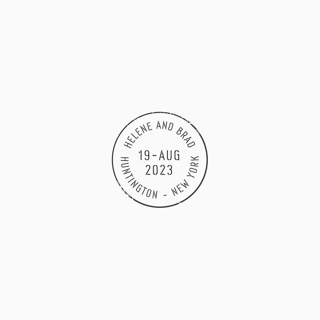Round Wedding Date Stamp in Rubber or Self Inking | Custom Stamp for ...