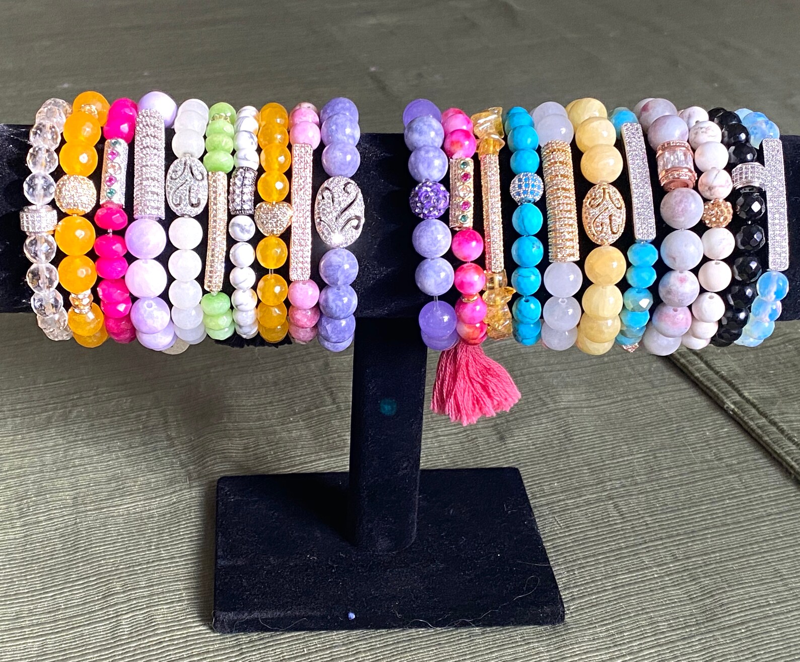 Stacking Bracelets, Stretch Bracelet Stack, Amazonite Bracelet ...
