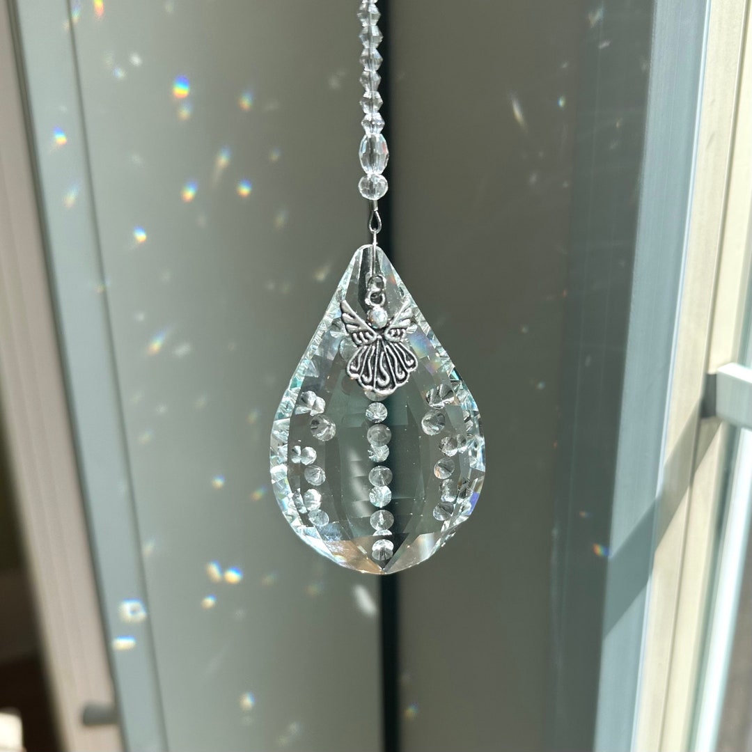 Angel Tear Sun Catcher, Crystal Sun Catcher, Memorial Gift, Prism Sun ...