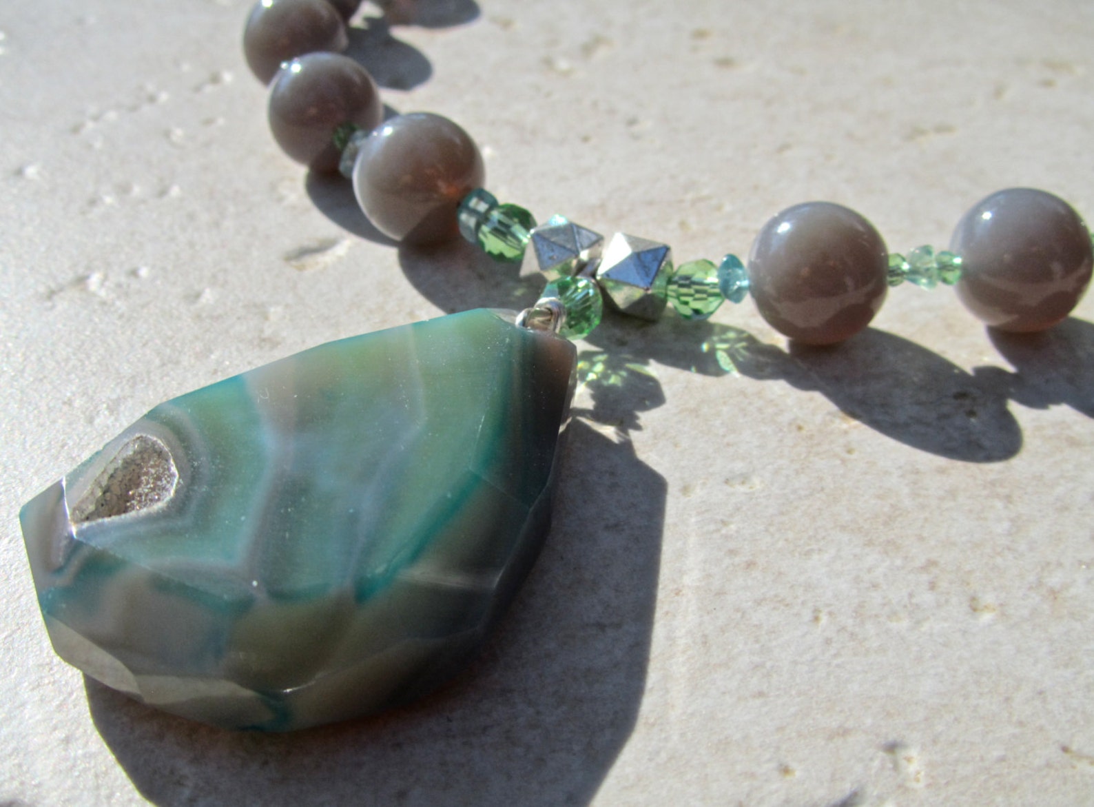 Big Bold Chunky Statement Necklace Agate Druzy Geode Pendant - Etsy