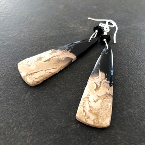 Palm Root Earrings, Fossilized Palm Root, Natural Stone, Long Dangle ...