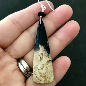 Palm Root Earrings, Fossilized Palm Root, Natural Stone, Long Dangle ...