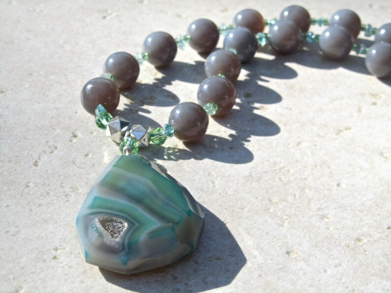 Big Bold Chunky Statement Necklace Agate Druzy Geode Pendant - Etsy
