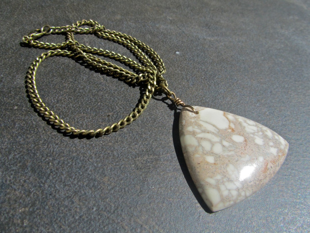 Men's Stone Necklace, Men's Stone Pendant, Jasper Necklace, Sea ...