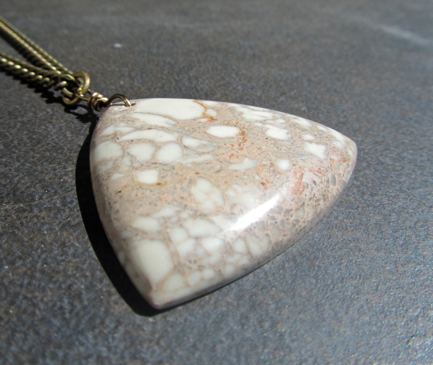 Men's Stone Necklace, Men's Stone Pendant, Jasper Necklace, Sea ...