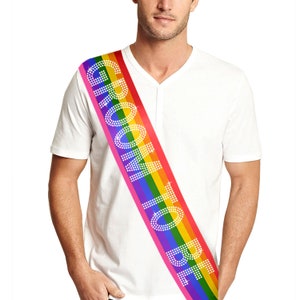 LGBTQ Wedding Bride Diamond Sash Lesbian Wedding Unisex Sash Gay ...