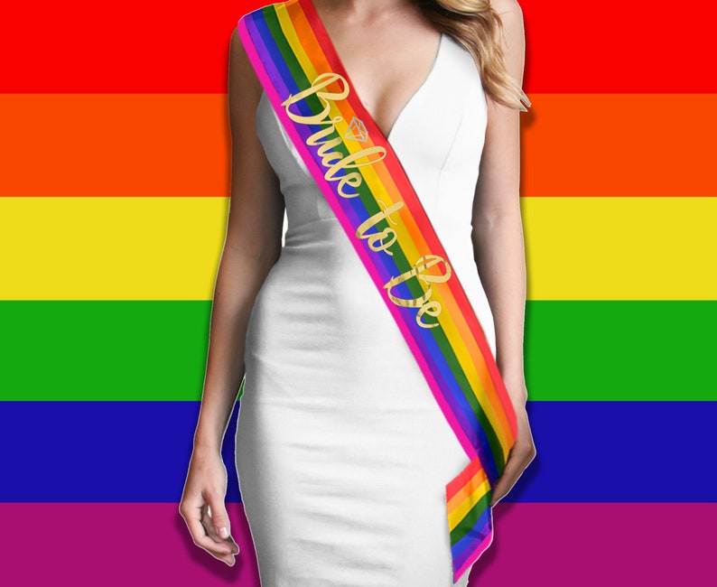 Rainbow Bride To Be Sash Lgbtq Wedding Lesbian Wedding Etsy