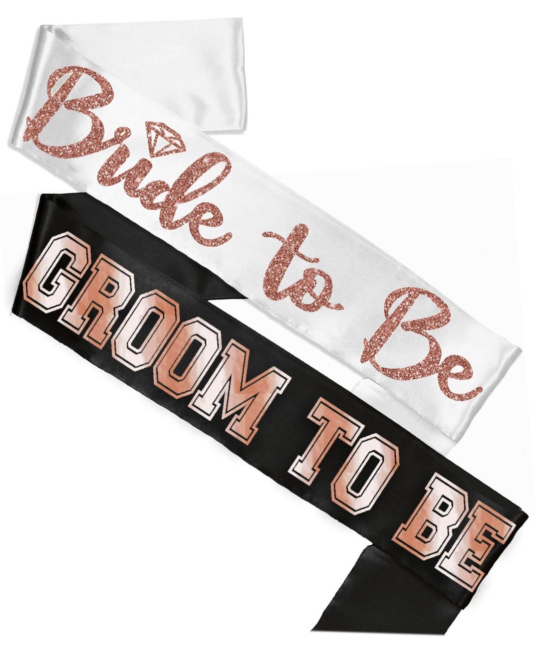 Bride & Groom Sash Set • Rose Gold Sash Set • Bride Diamond Sash ...