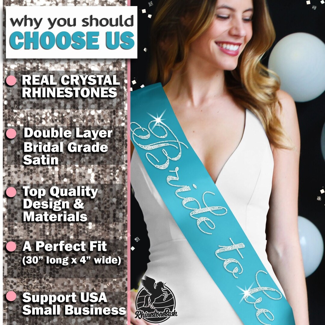 Turquoise Bridal Sashes Flirty Bride Rhinestone Sash - Etsy
