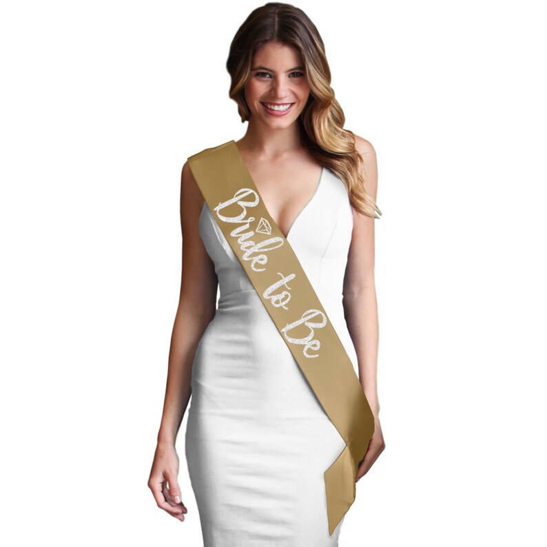 Bride to Be Silver Glitter Sash Engagement Sashes Wedding | Etsy