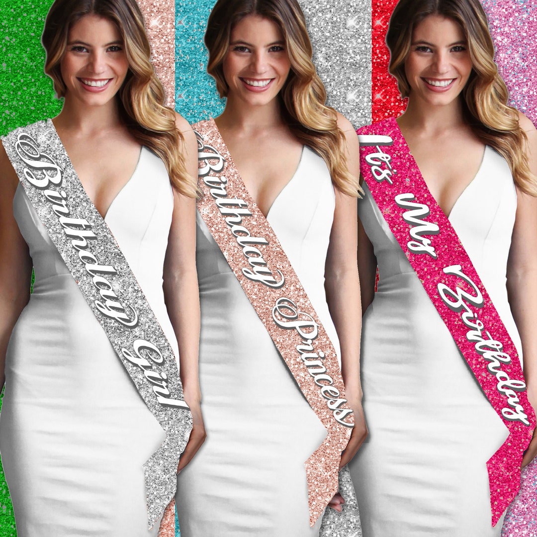 GLITTER BIRTHDAY SASH Birthday Sash It's My Birthday - Etsy
