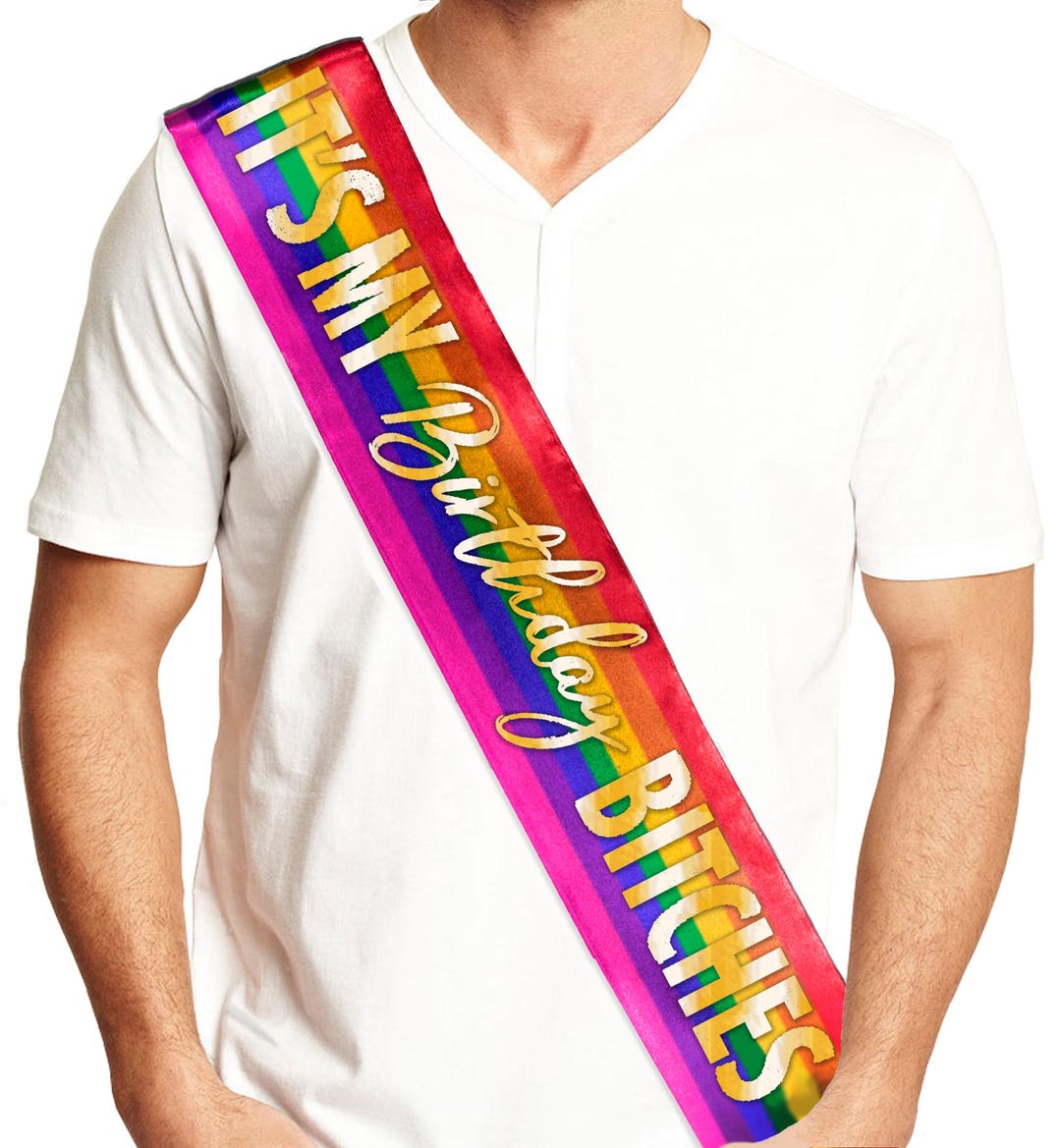 Gay Birthday Rainbow Birthday Sash 3 Color Options It's My Birthday ...
