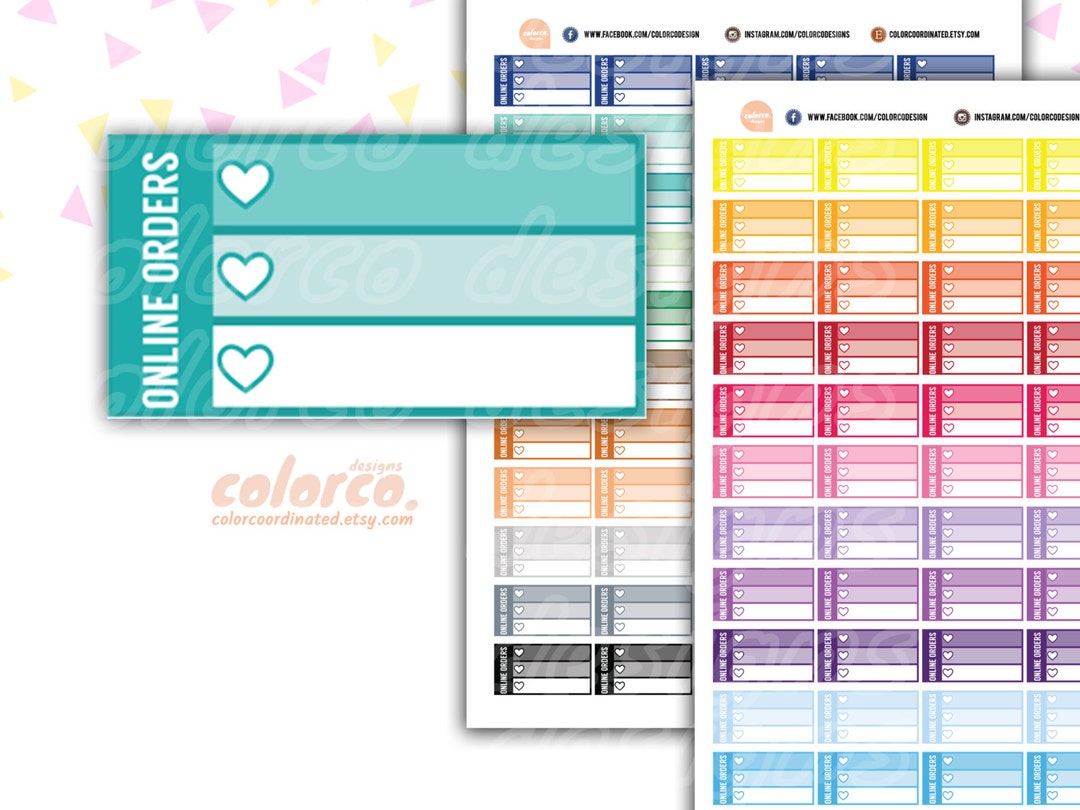 ONLINE ORDERS Checklist Half Box Printable Planner Stickers Erin ...