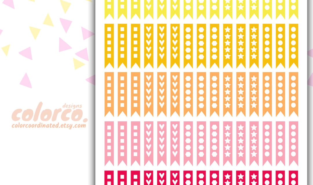 Checklist Flags Mixed Shapes Printable Planner Stickers Erin Condren ...