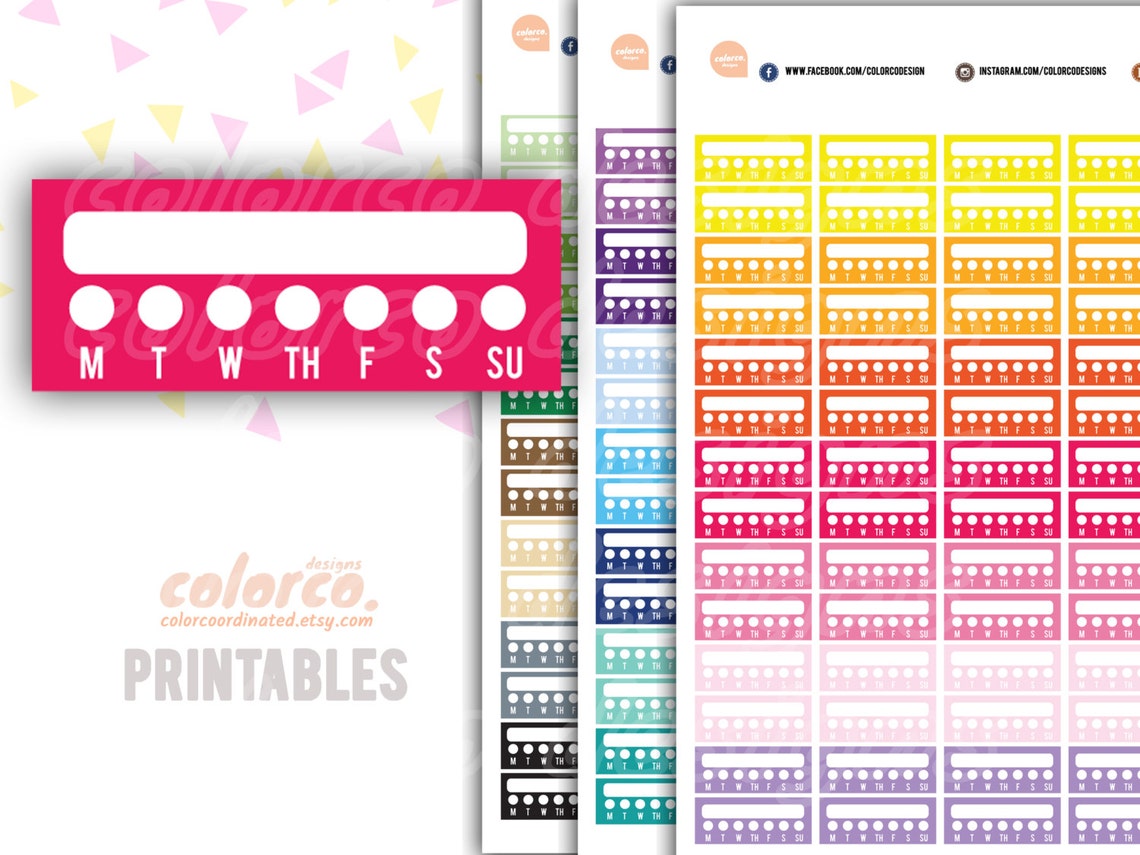 WEEKLY Habit Tracker Printable Planner Stickers Erin Condren - Etsy