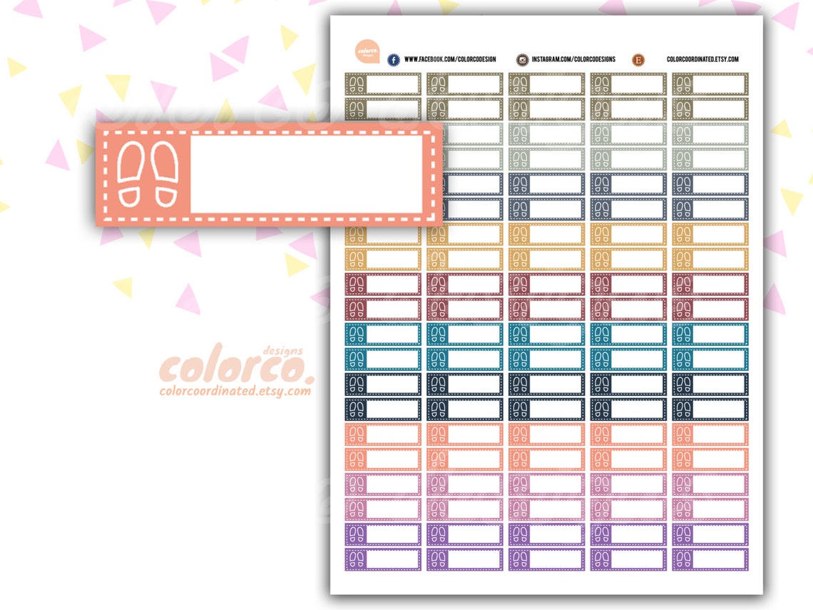 STEP TRACKER Stickers Printable Planner Stickers Erin Condren - Etsy