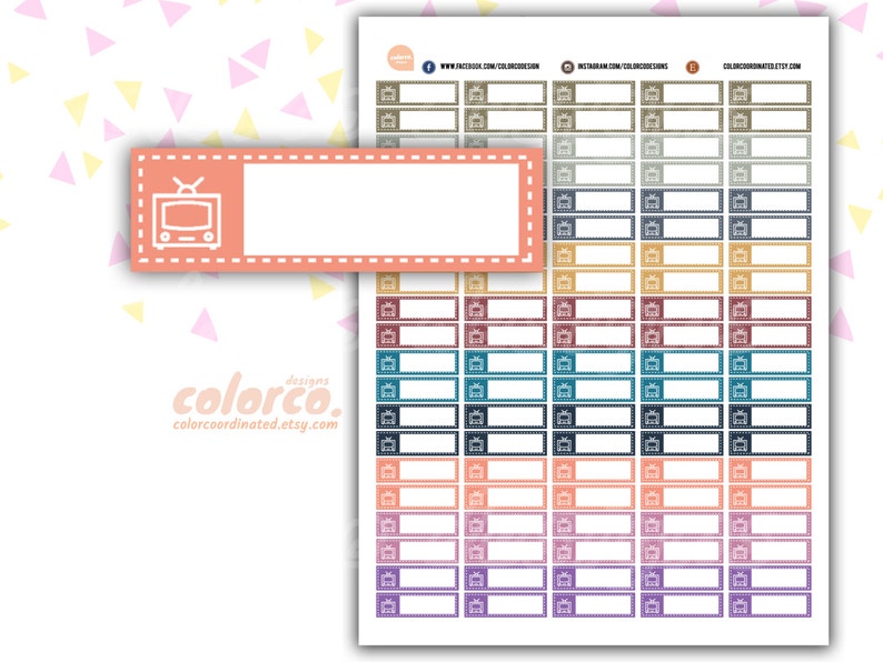 Television / TV Shows Labels Printable Planner Stickers Erin Condren ...