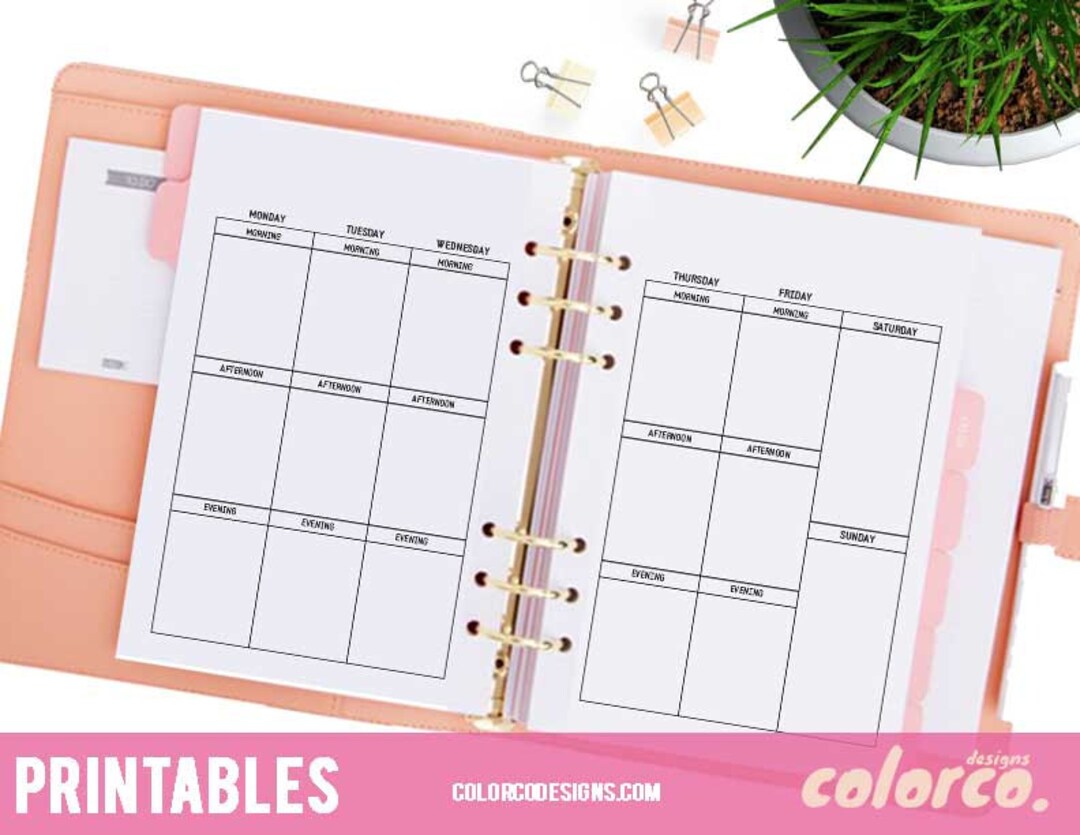 A5 Printable Planner Weekly Inserts Pages 2 Sheets Erin - Etsy
