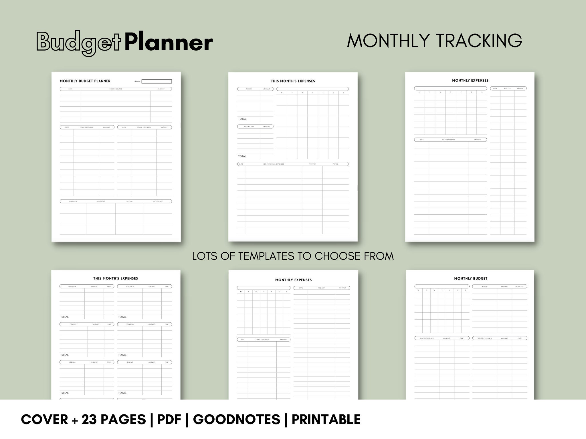 Digital BUDGET PLANNER Template, Finance Digital Planner Template ...