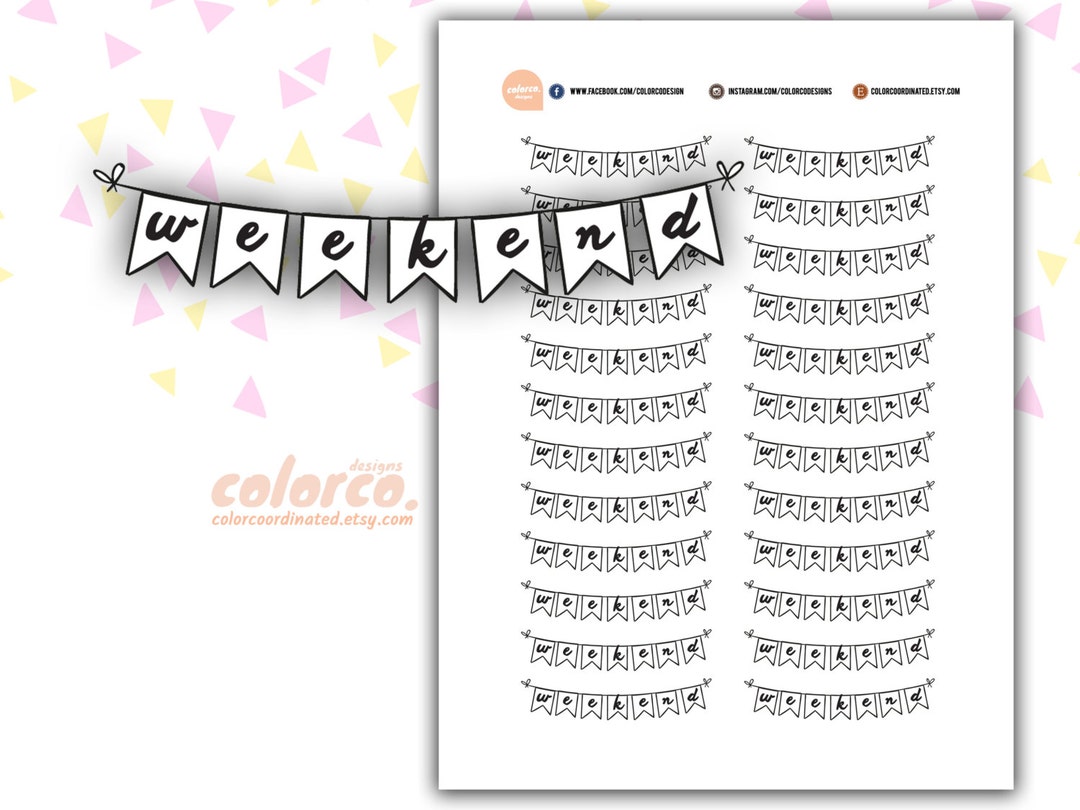 BLANK WEEKEND Planner Stickers Printable Planner Stickers Erin Condren ...
