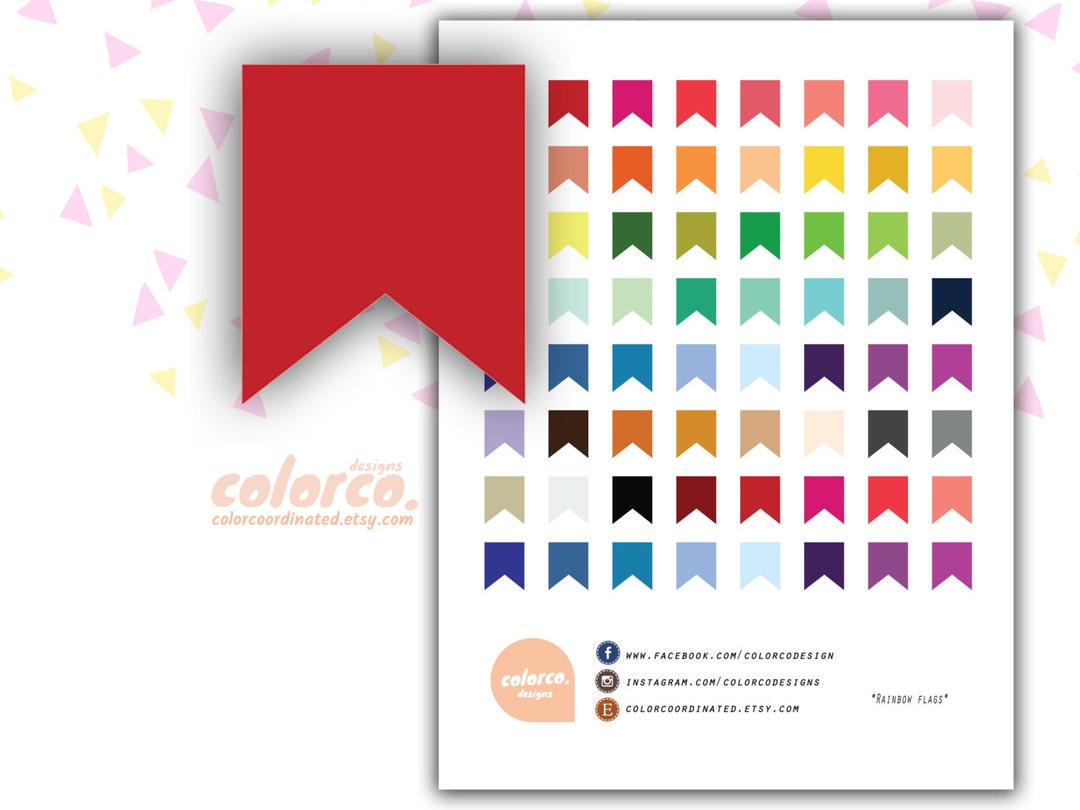 Small FLAGS Printable Printable Planner Stickers Erin Condren Happy ...