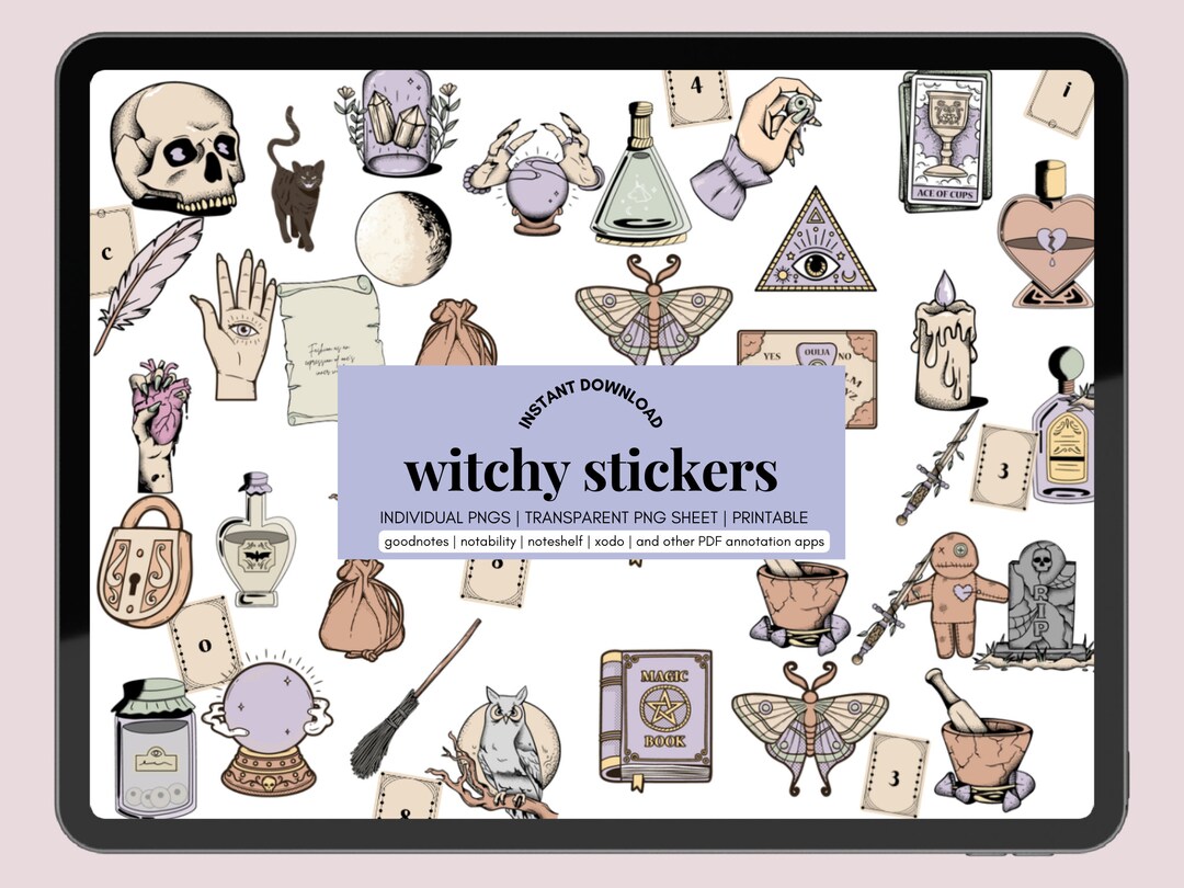 Witchcraft Sticker Bundle, Witchy Stickers Set, Tarot Stickers, Witch ...