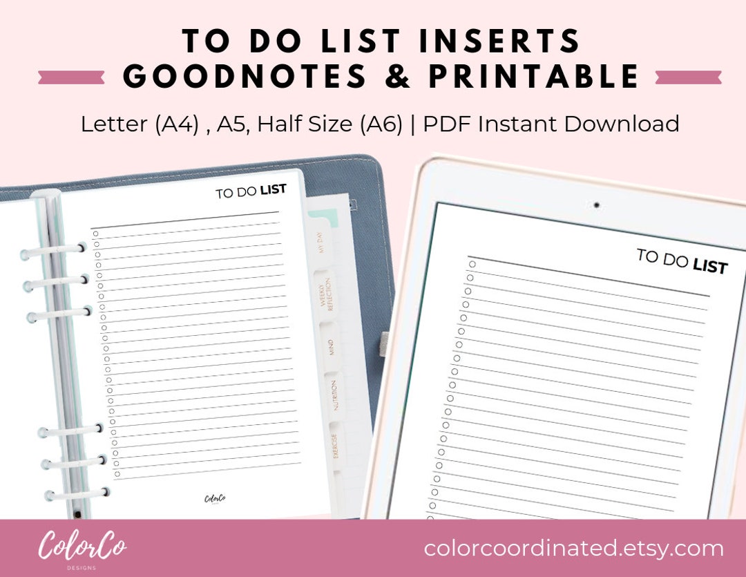 To Do Planner Inserts Digital & Printable Planners PDF Download ...