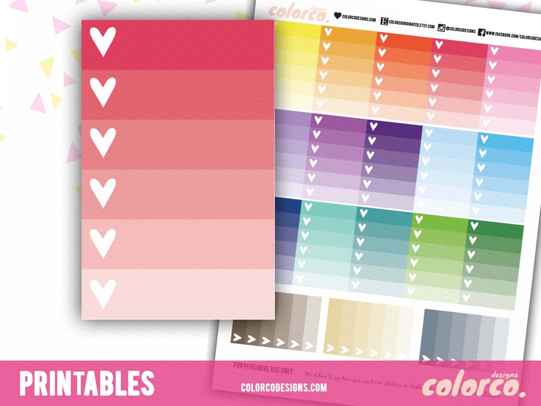 HAPPY PLANNER Ombre Checklist Printable Planner Stickers Erin Condren ...
