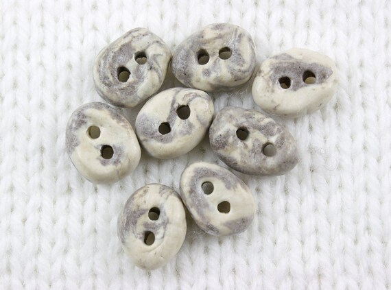 Items similar to 8 pebble buttons ceramic buttons stone buttons - 18mm ...