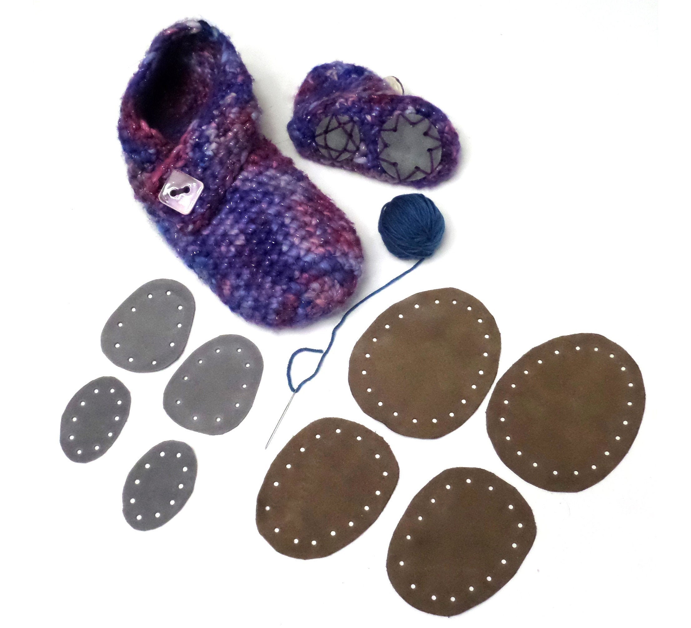 Slipper Soles / Child to Adult Sizes / Nonslip Leather Bottoms | Etsy ...