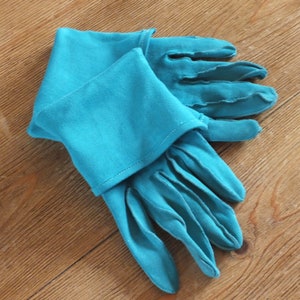 Ladies VINTAGE Bright Turquoise Gloves.lovely Soft Fabric. - Etsy