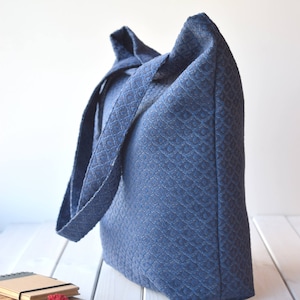 Blue Tote Bag Shoulder Bag School Bag Reusable Schopping - Etsy