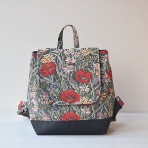 Floral Tapestry Backpack: Vintage Style Wildflower Rucksack, Boho ...