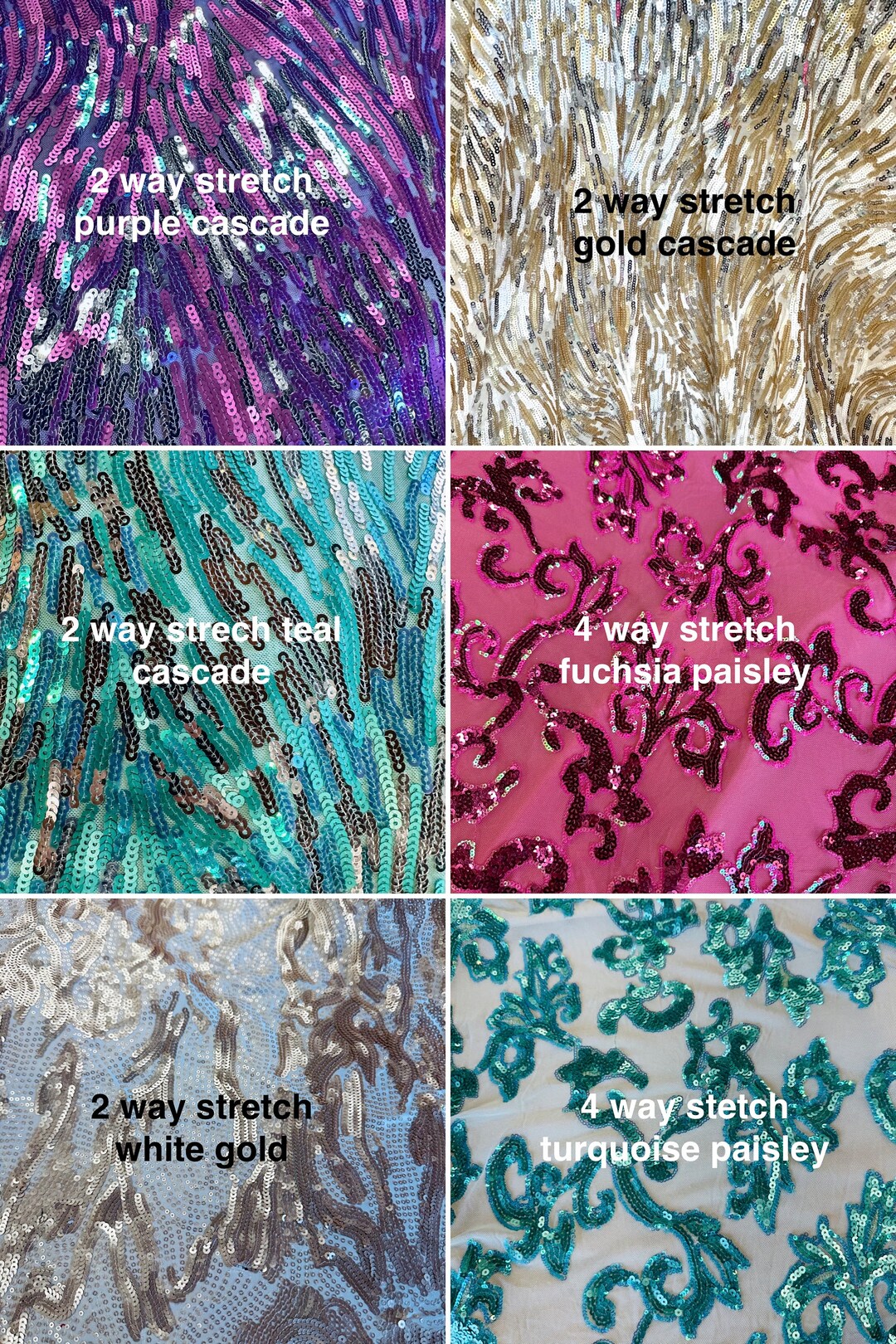 Fancy Sequin Mesh 2 Way and 4 Way Stretch Fabric - Etsy