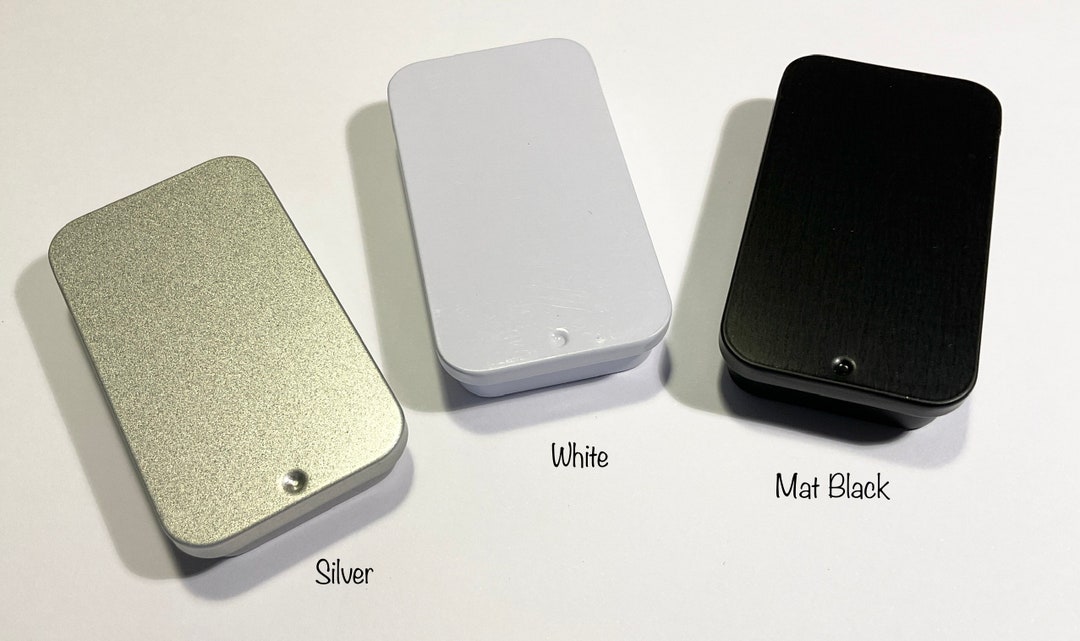 TINS, Mini Slider Tins, TINY Metal Storage Tins, Pocket Tins, Office ...