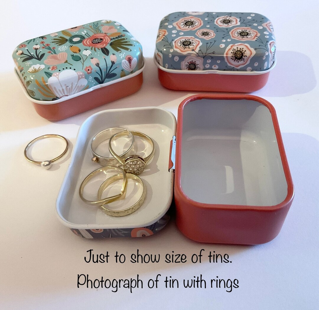 Little TINS, Pretty Little Button Tin, Gift Idea, Little Tin Box ...