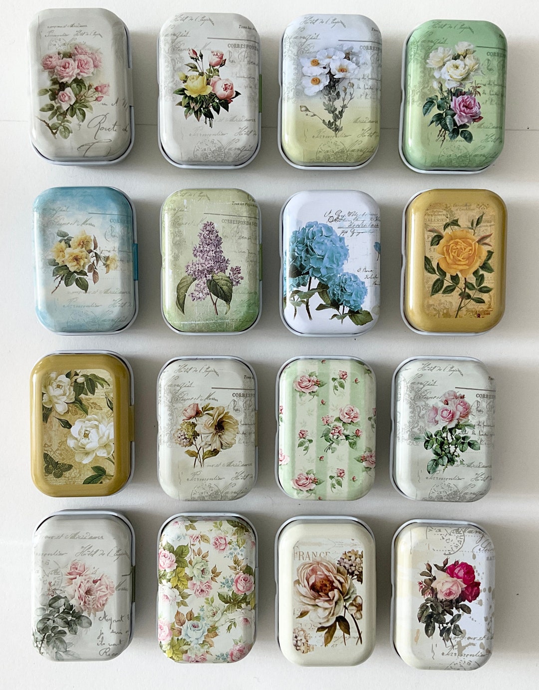 CLEARANCE, Little TINS, Pretty Vintage Style Tins, Small Pocket Tins ...