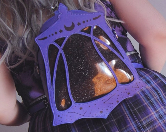 Itabag,purple Vegan Leather Bag Lantern ,ita Backpack - Pin Display ...