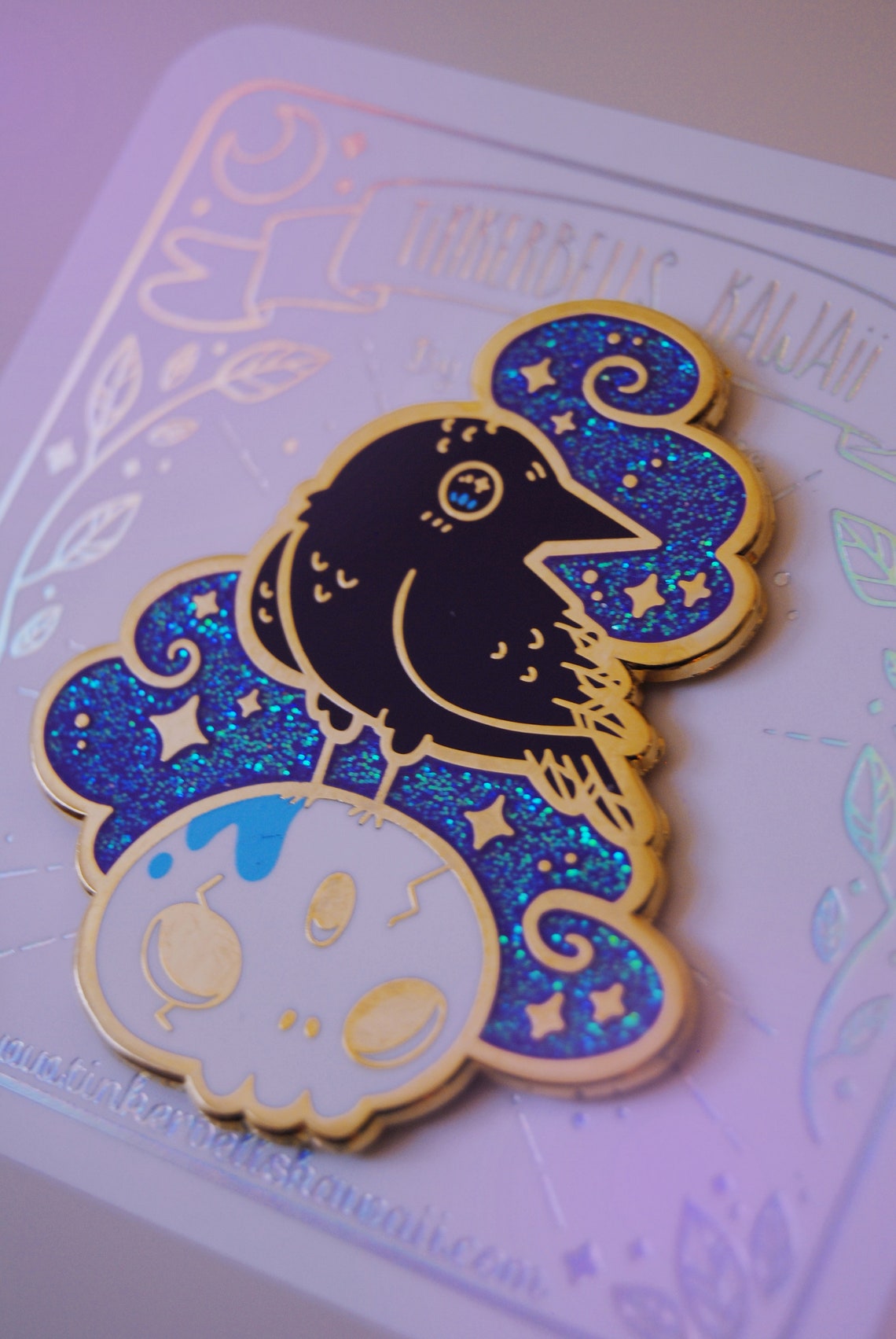 Enamel Pin, Skull Raven Pin, Hard Enamel, Halloween Collectors, Brooch ...